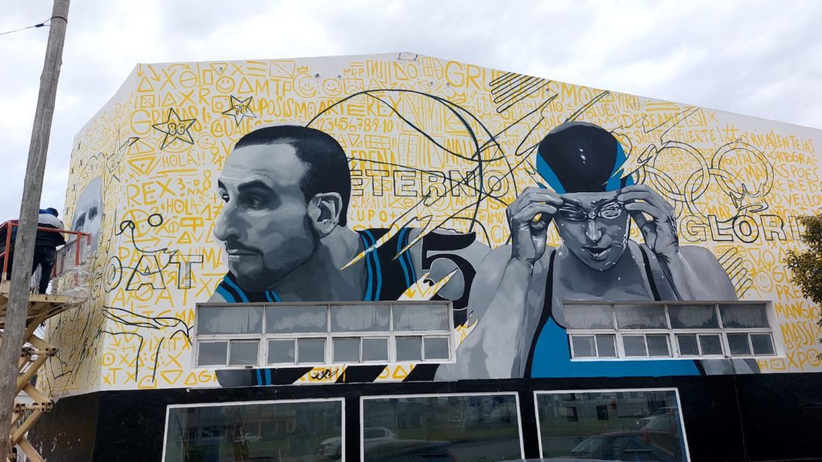 Video: El impresionante mural de Messi, Ginóbili y Bardach que están ...